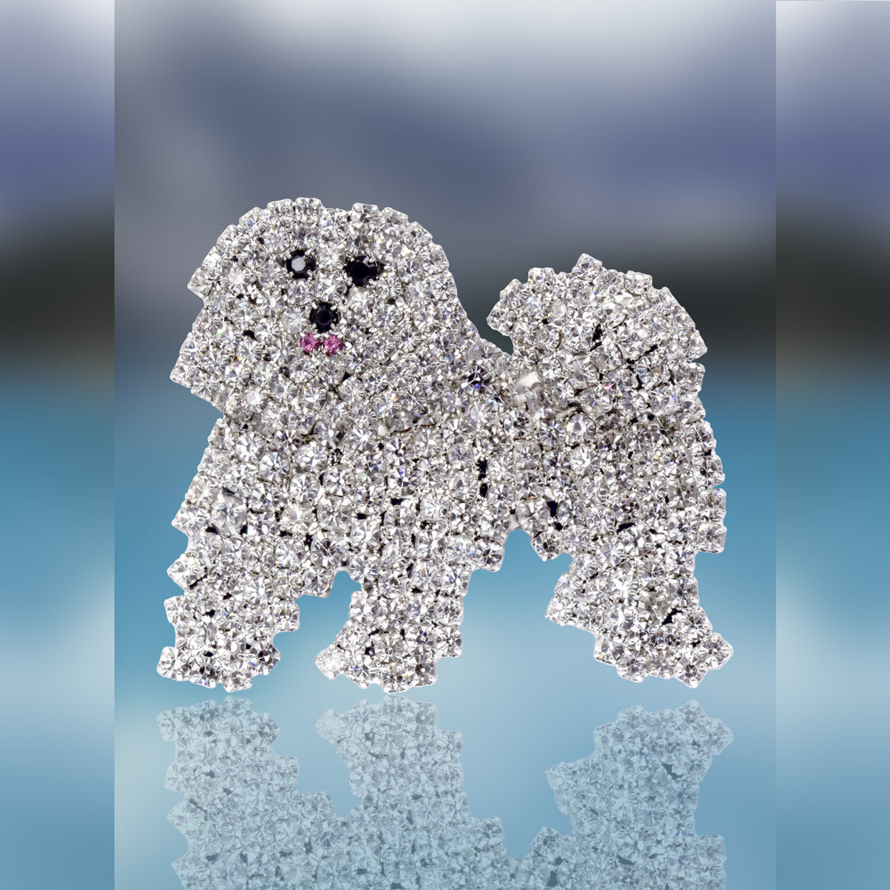 Maltese Pin with Swarovski Crystal Stones by Albert Weiss